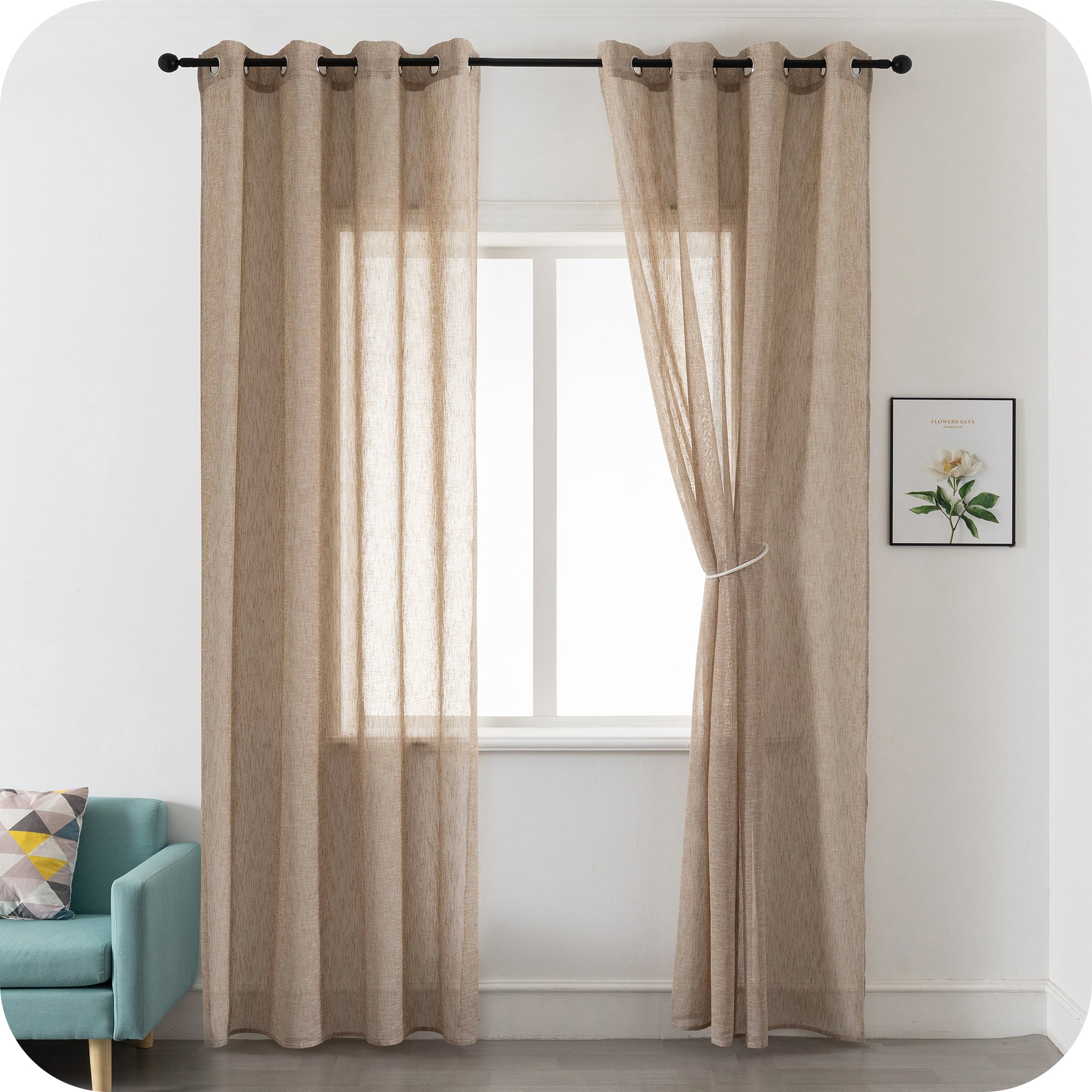 TENDA ITACA FILTRANTE SIMIL LINO 1 PANNELLO 140X290CM MAGGESE – Girasole Home